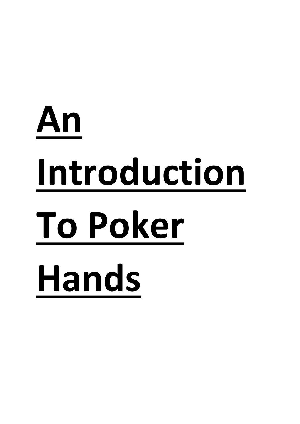 PPT - An Introduction To Poker Hands - Spartan Poker PowerPoint ...