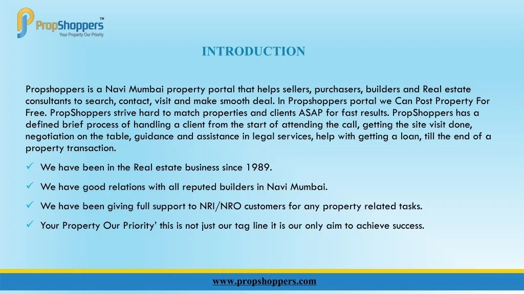 PPT - REAL ESTATE IN NAVI MUMBAI -PROPSHOPPERS PowerPoint Presentation ...