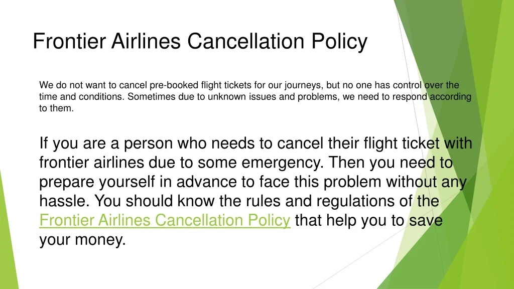PPT - Frontier Airlines Cancellation Policy PowerPoint Presentation ...