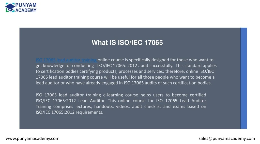PPT - ISO/IEC 17065:2012 Lead Auditor Training Kit PowerPoint ...
