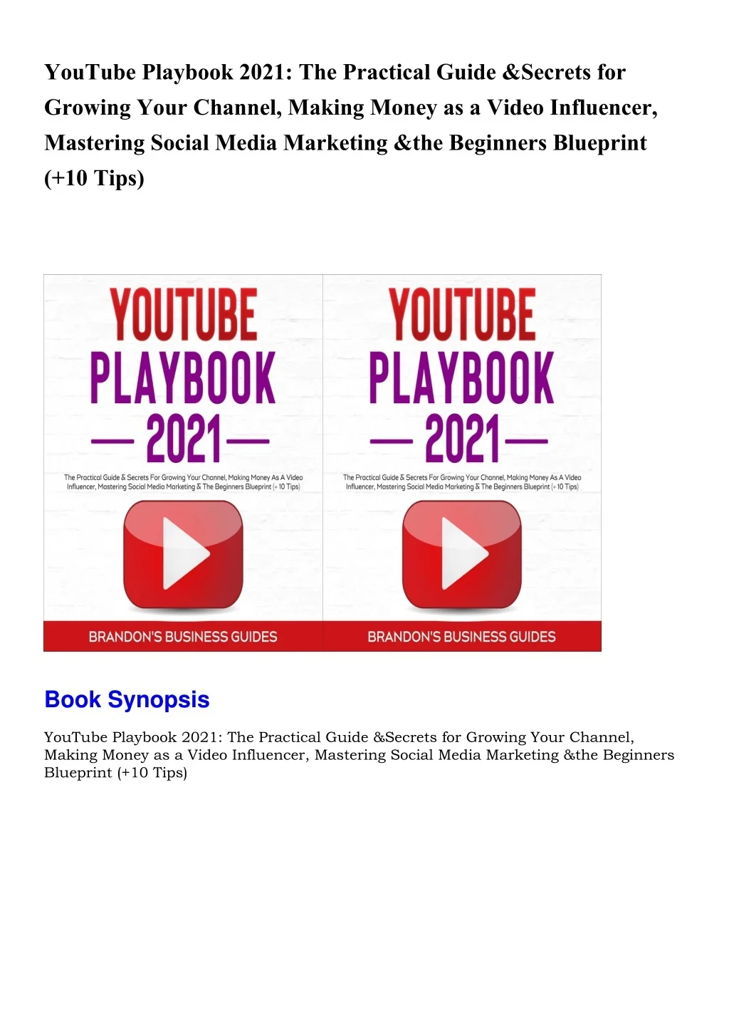 PPT - EBOOK YouTube Playbook 2021 The Practical Guide Secrets for ...