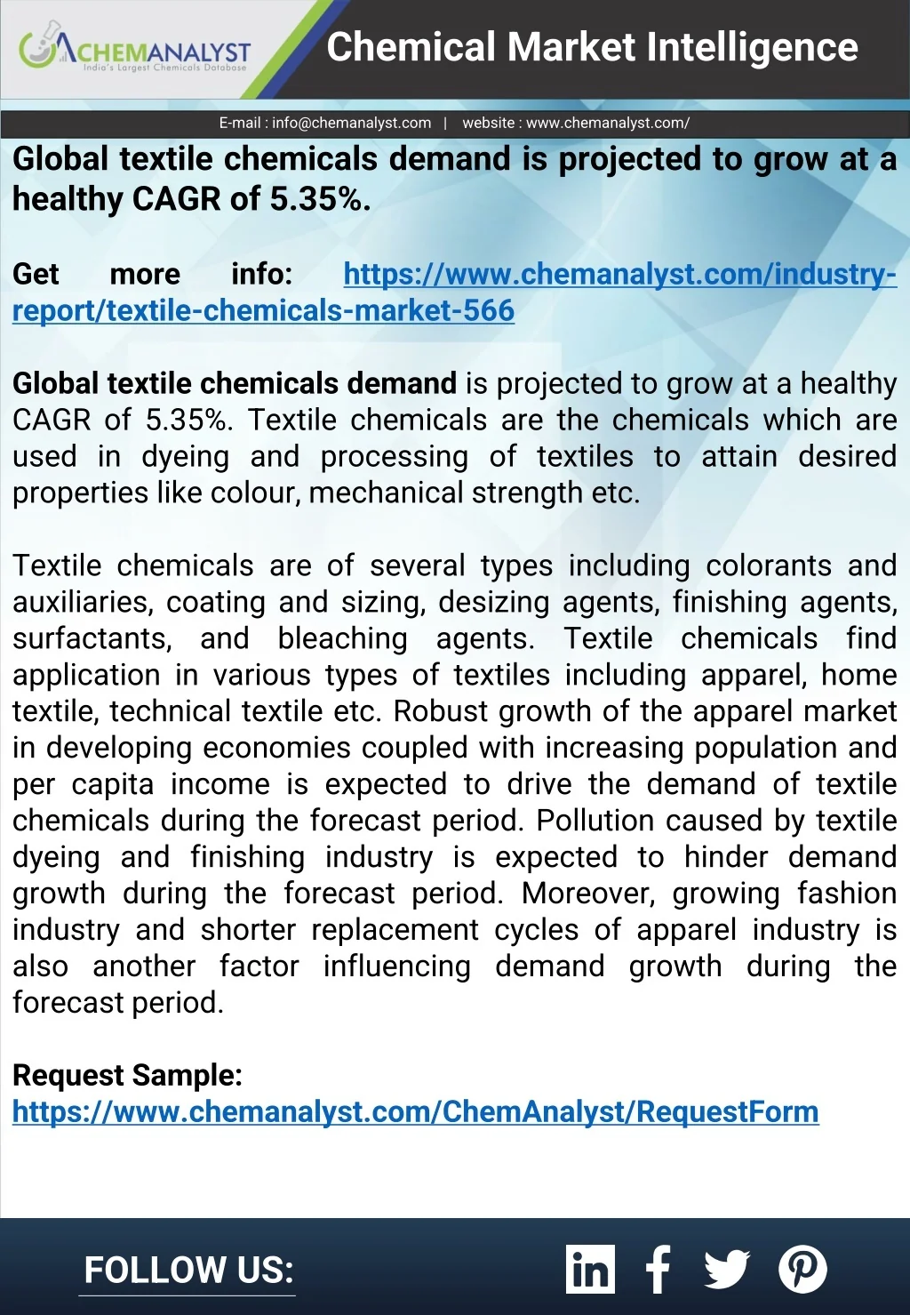 PPT - Textile Chemicals Market Share & Size, Industry Analysis, 2030 ...