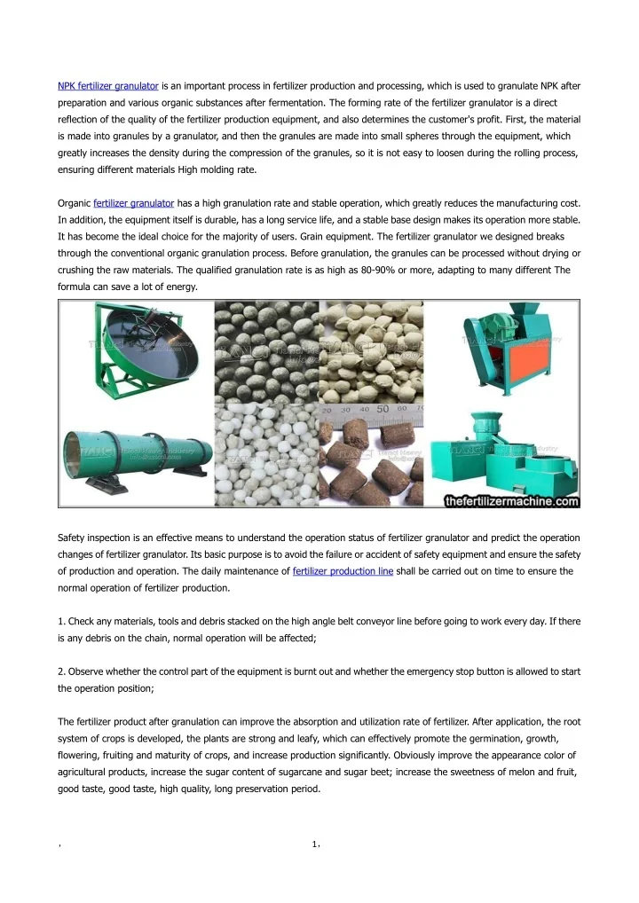 PPT - NPK fertilizer granulation machine adapts to various formulas to ...