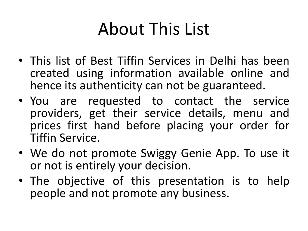 PPT - Best Tiffin Services in Delhi PowerPoint Presentation, free ...