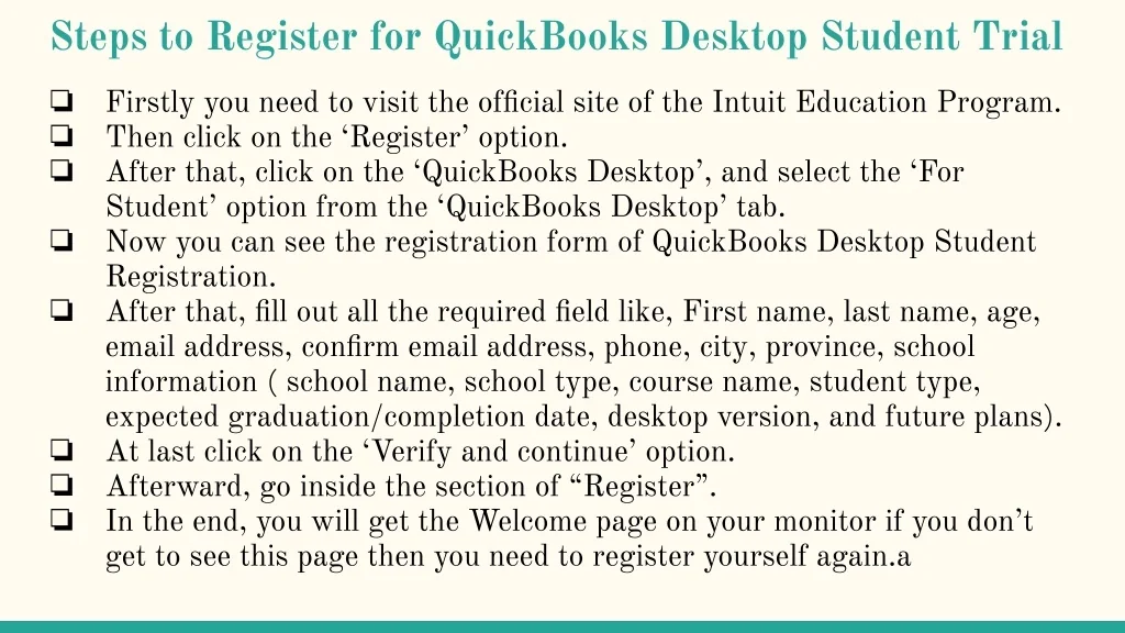 PPT - QuickBooks Student Discounts & Educational Free Version ...