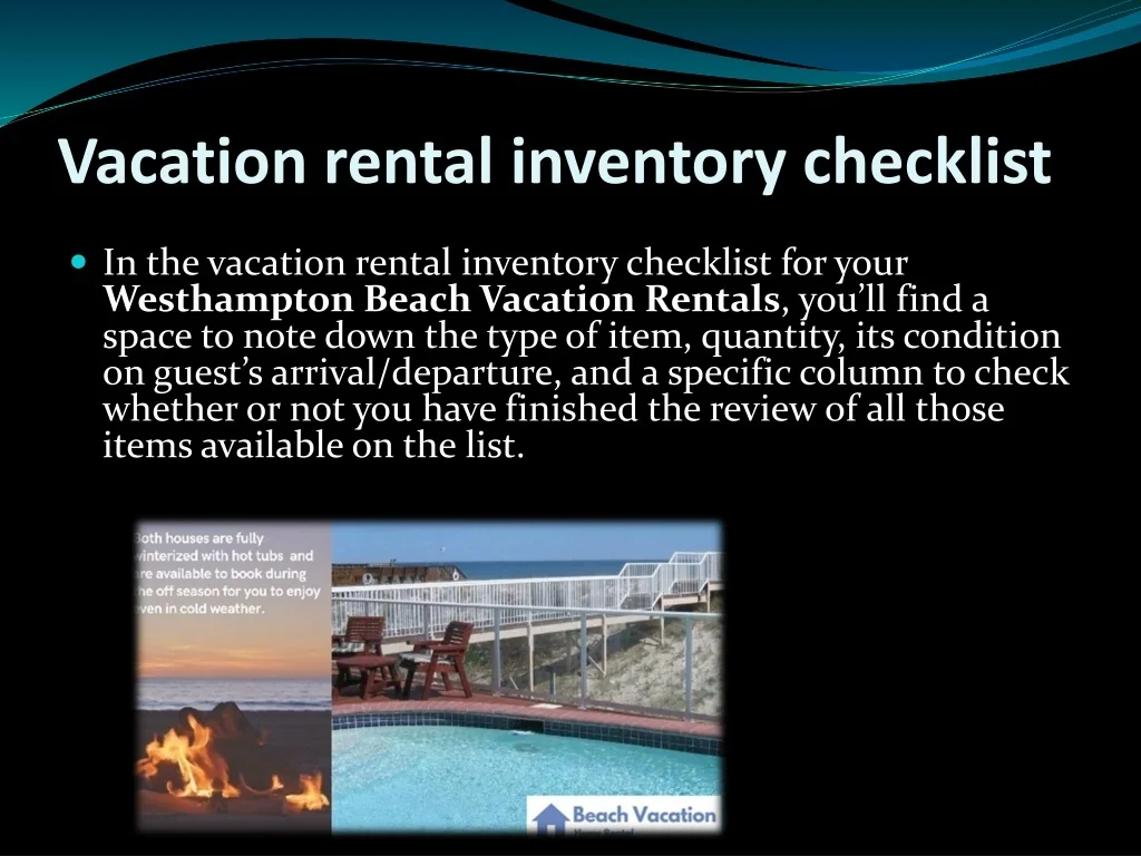 PPT - Why you need a vacation rental inventory checklist PowerPoint ...