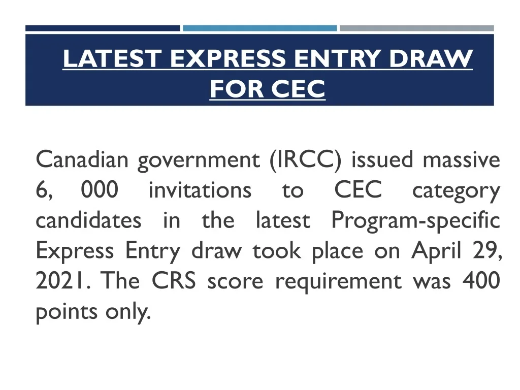 PPT - Canada Immigration News: Latest EXPRESS Entry Draw for CEC ...