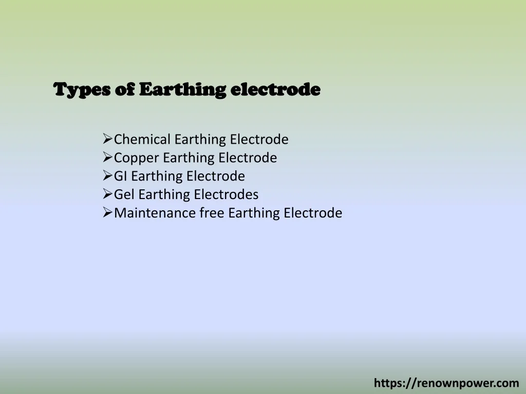 PPT - Types of Chemical Earthing Electrode PowerPoint Presentation ...