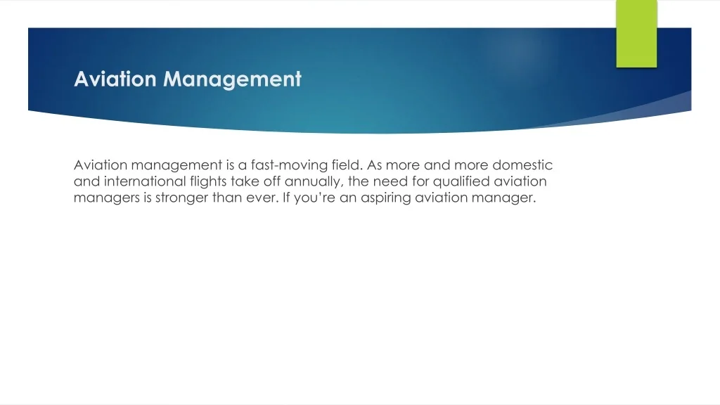 PPT - Career Guide of Aviation Management PowerPoint Presentation, free ...