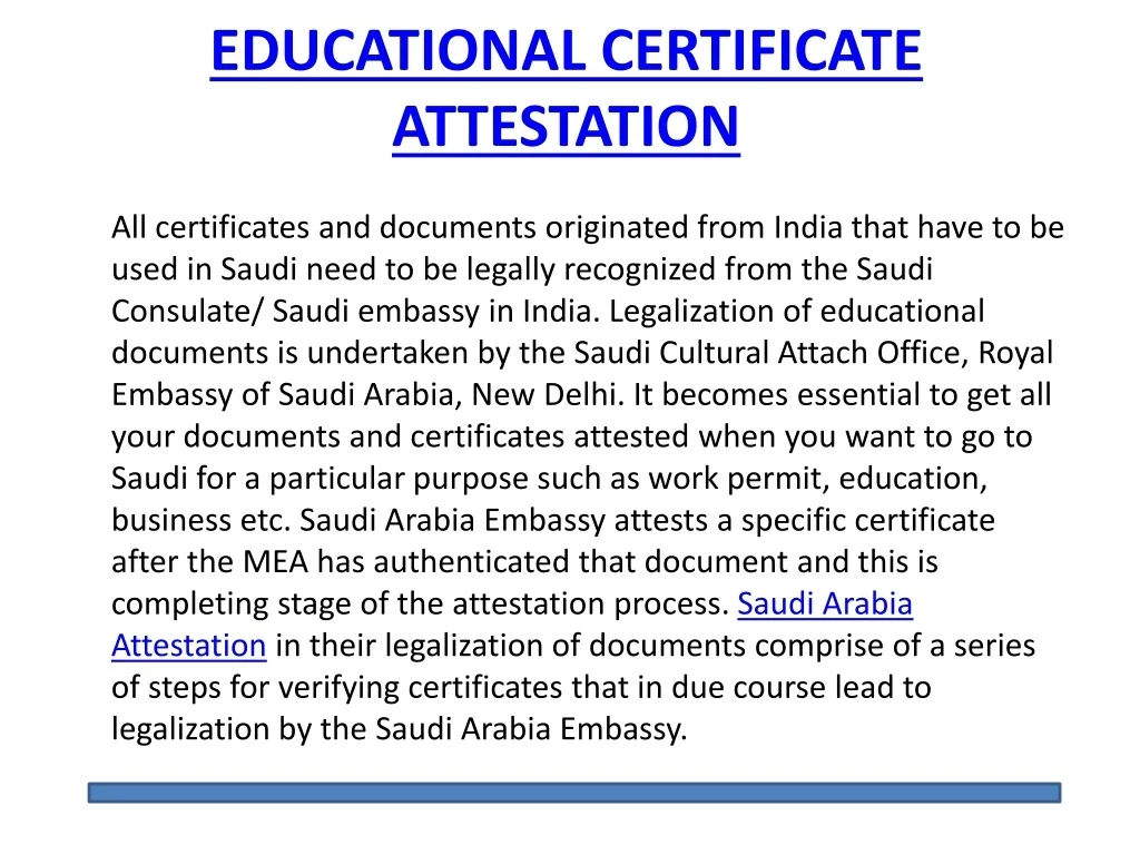 PPT - Saudi Embassy Certificate Attestation in Delhi, Mumbai, Bangalore ...
