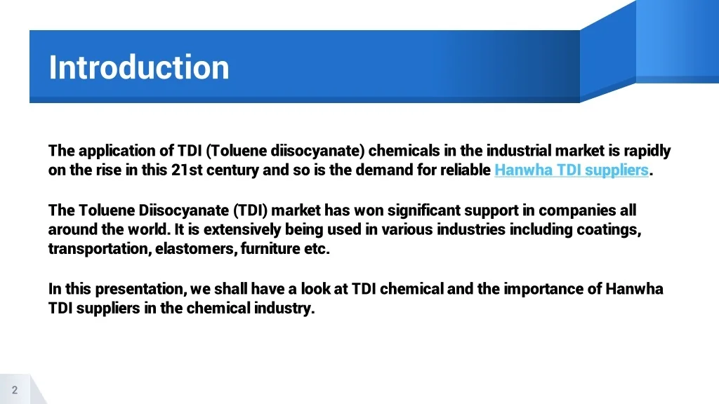 PPT - Importance of Hanwha TDI suppliers in the Chemical Industry ...