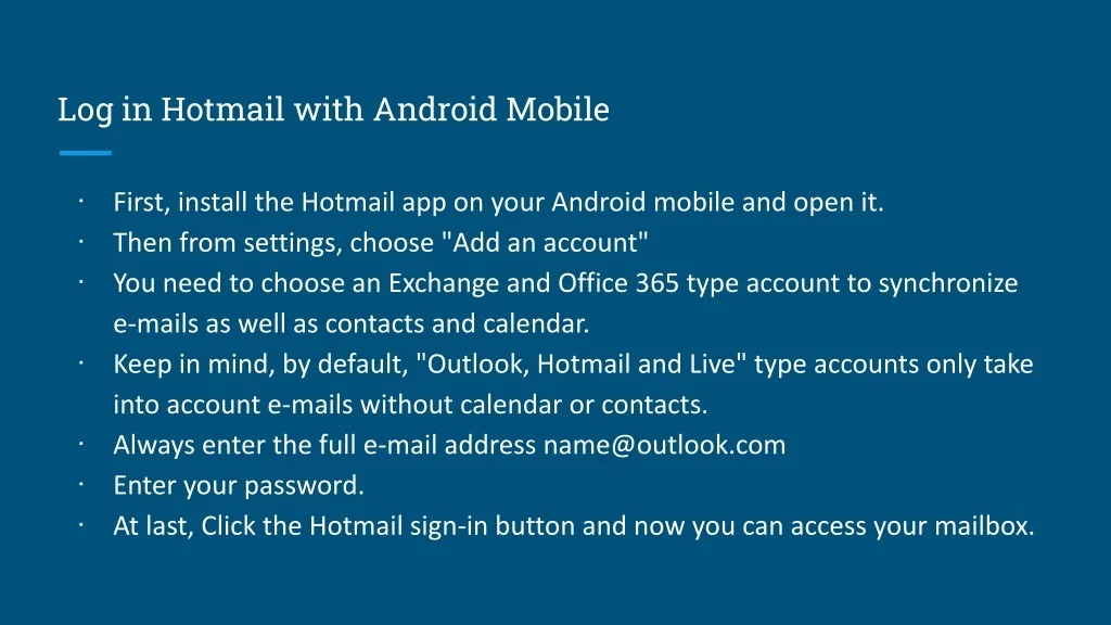 PPT - How can I log into my Hotmail account_ PowerPoint Presentation ...