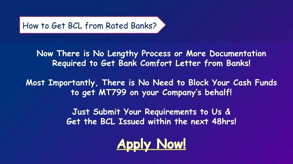 PPT - Bank Comfort Letter – MT799 – BCL Bank PowerPoint Presentation ...