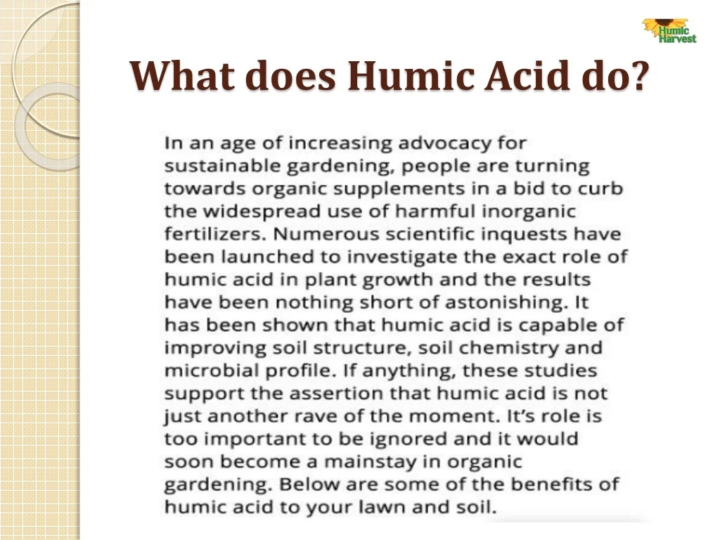 PPT - Humic Acid for Lawns PowerPoint Presentation, free download - ID ...