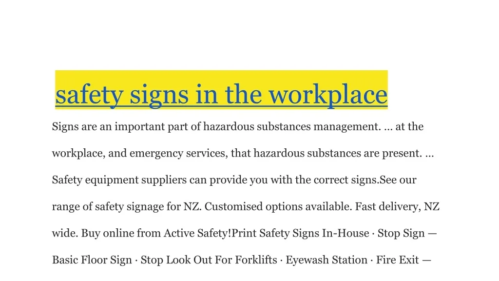 PPT - Led light bar _ safety signs in the workplace PowerPoint ...