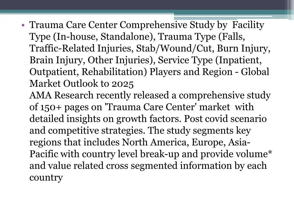PPT - Trauma care center market PowerPoint Presentation, free download ...