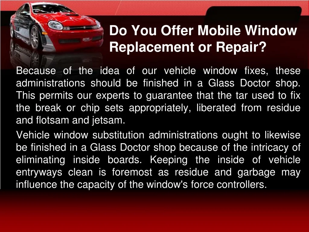 PPT - Car windscreen replacement PowerPoint Presentation, free download ...