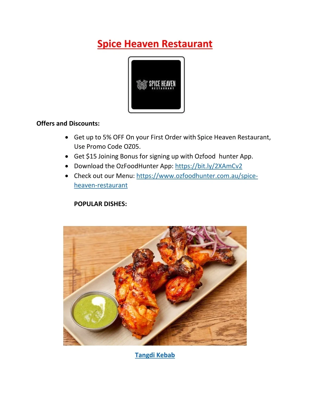 PPT - 5% Off - Spice Heaven Restaurant - Allenby Gardens, Adelaide SA ...