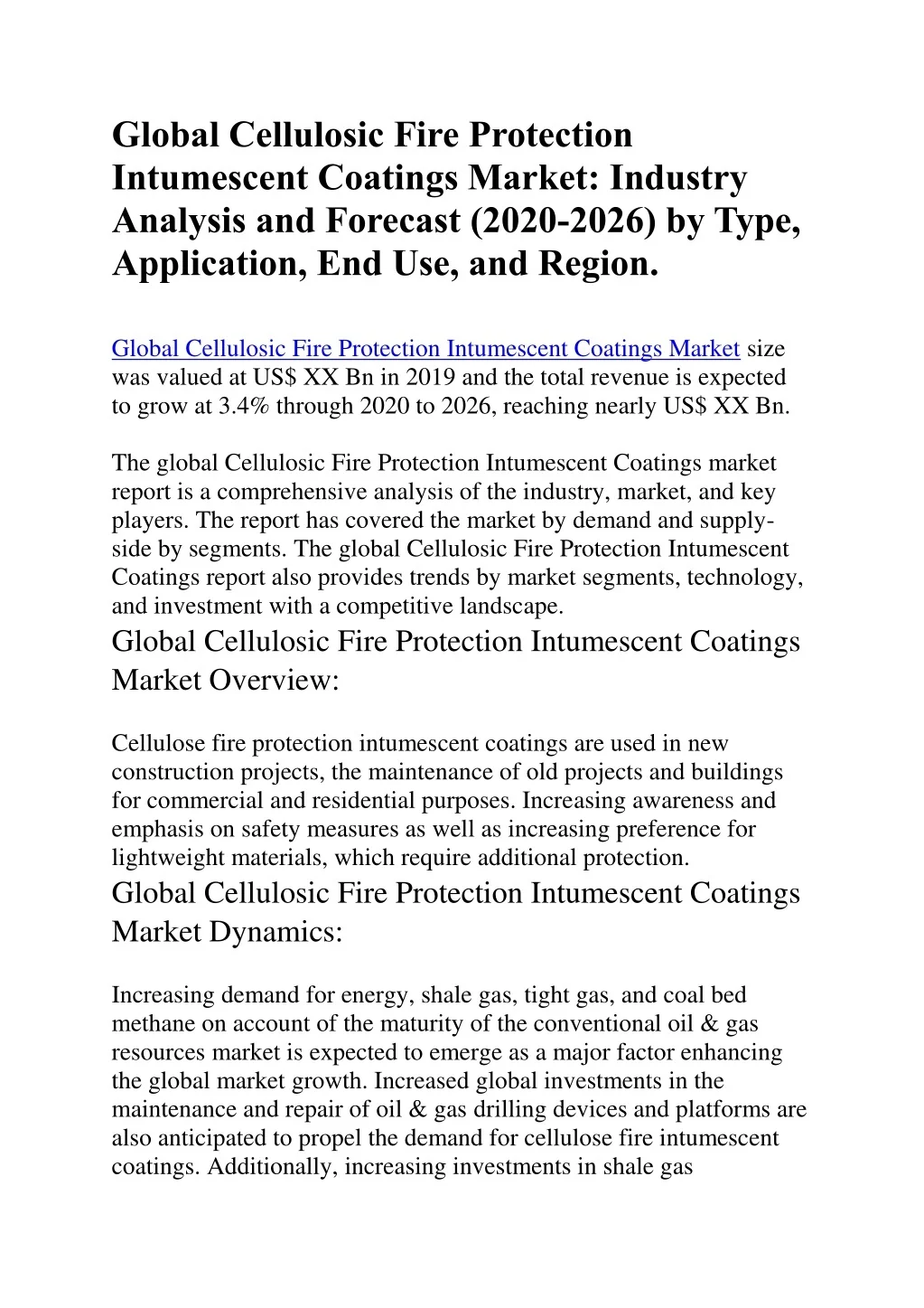 PPT - Global Cellulosic Fire Protection Intumescent Coatings Market ...