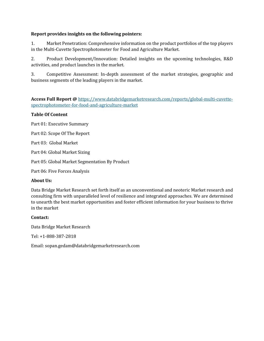 PPT - Multi-Cuvette Spectrophotometer for Food and Agriculture Market ...
