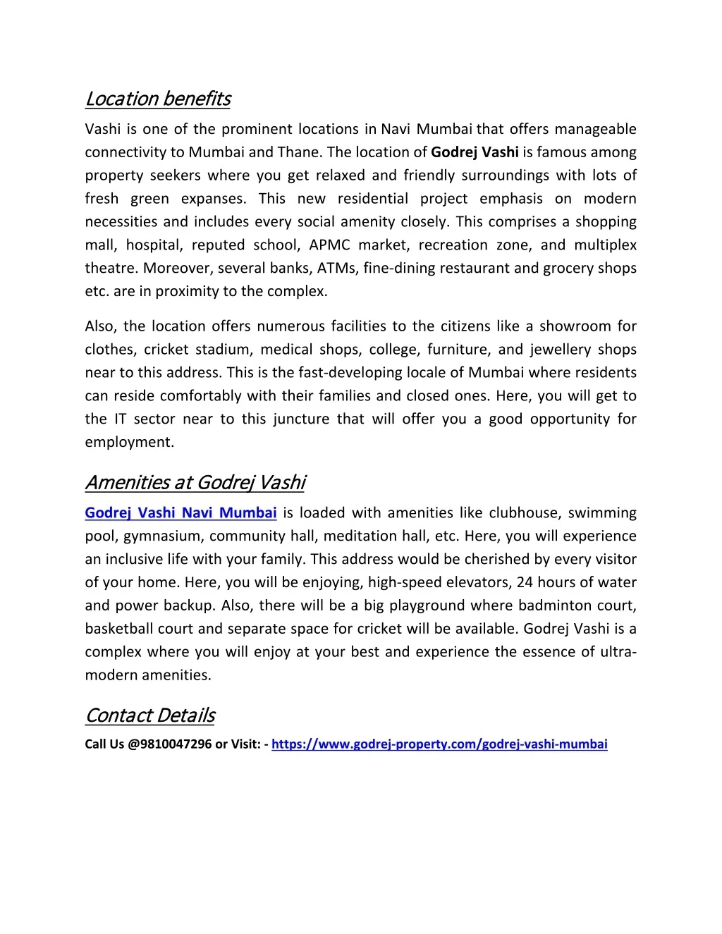 PPT - Godrej Vashi Mumbai - Residential Complex Brochure PDF PowerPoint ...