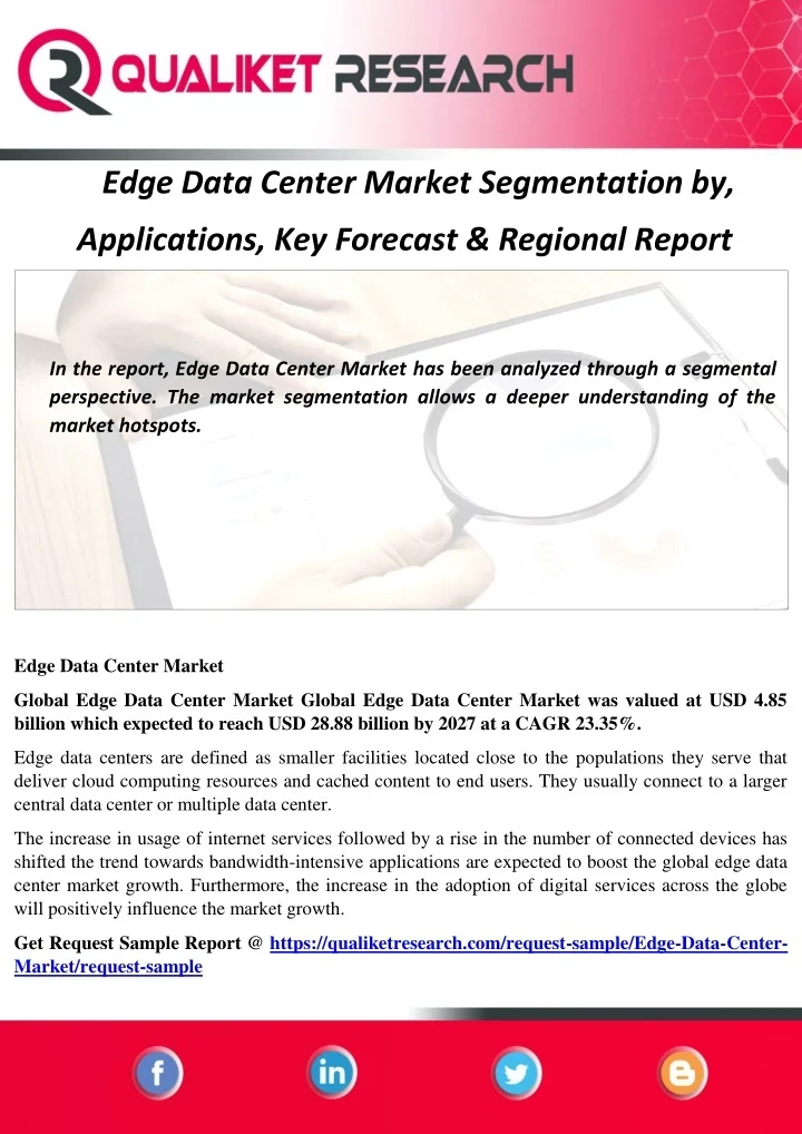 PPT - Edge Data Center Market Segmentation by, Applications, Key ...