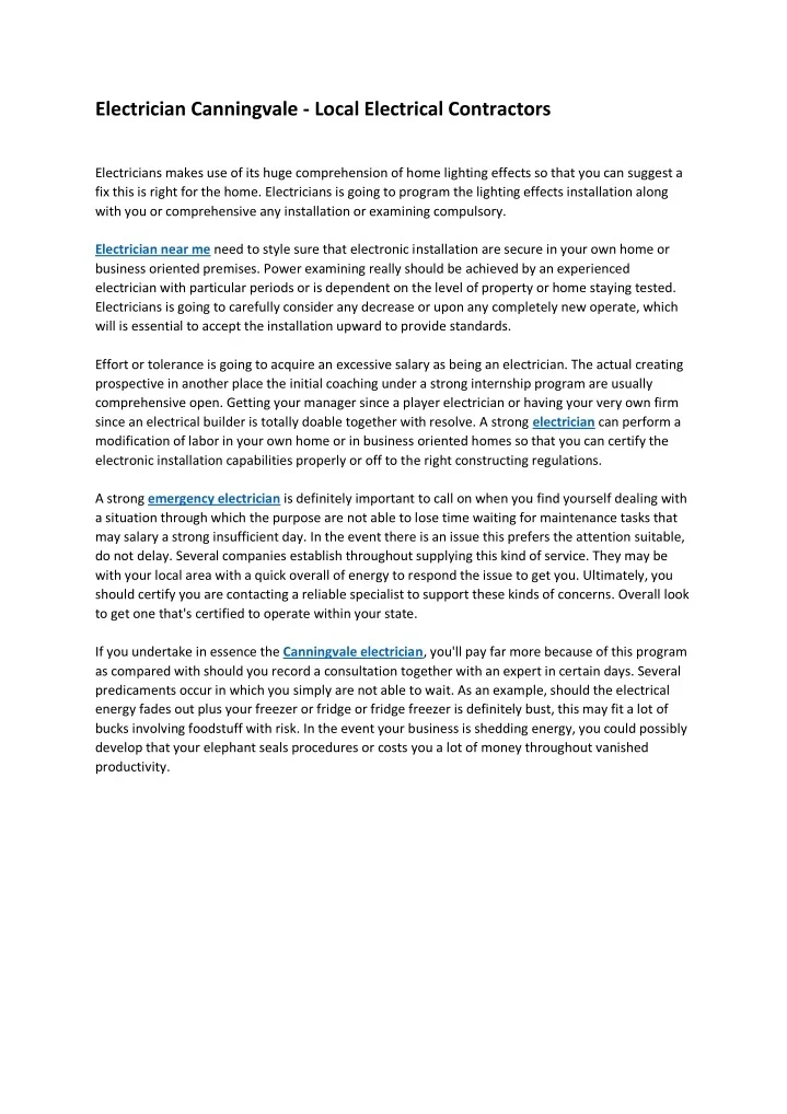 PPT - Electrician Canningvale - Local Electrical Contractors PowerPoint ...