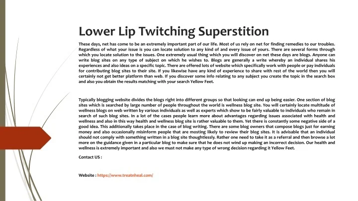 PPT - Lower Lip Twitching Superstition PowerPoint Presentation, free ...