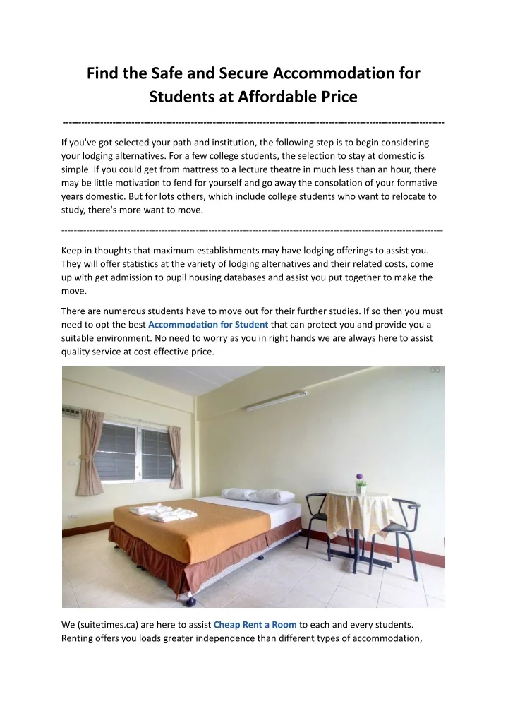 PPT - Find the Safe and Secure Accommodation for Students at Affordable ...