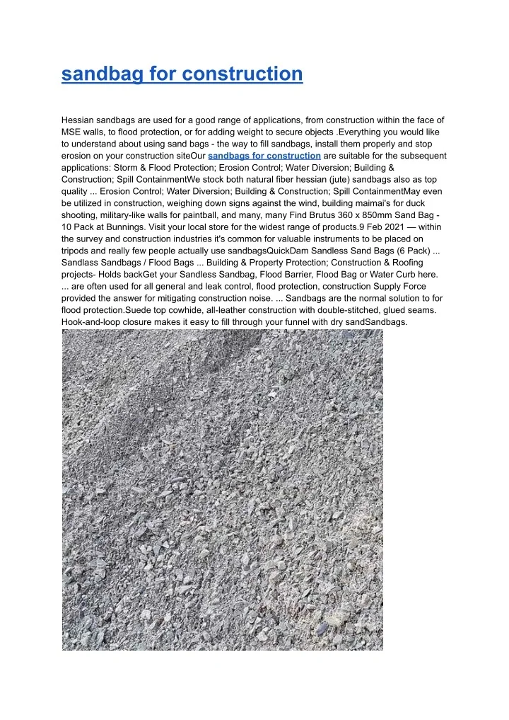 PPT - sandbag for construction _ bitumend coldmix PowerPoint ...
