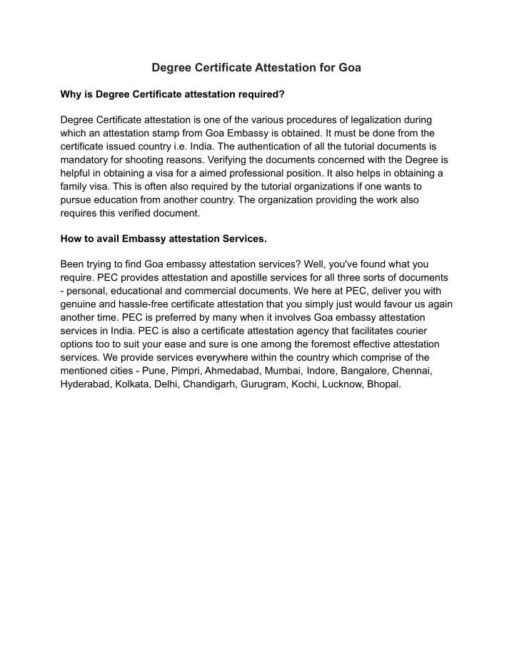 PPT - Degree Certificate Attestation for Goa PowerPoint Presentation ...