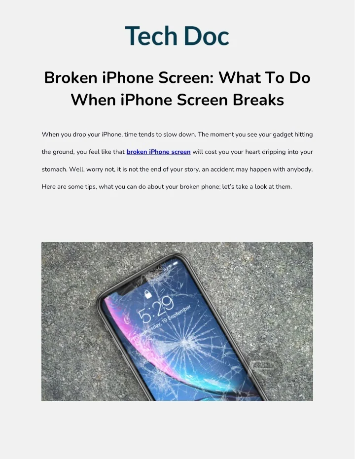 PPT - What To Do When iPhone Screen Breaks | Tech Doc PowerPoint ...
