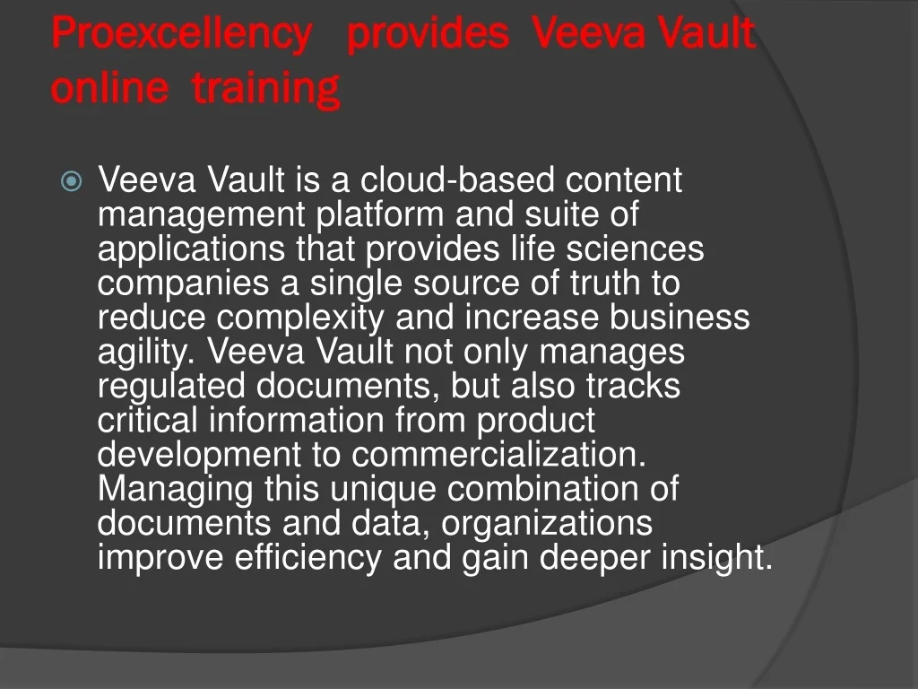 PPT - Veeva Vault online & corporate training PowerPoint Presentation ...