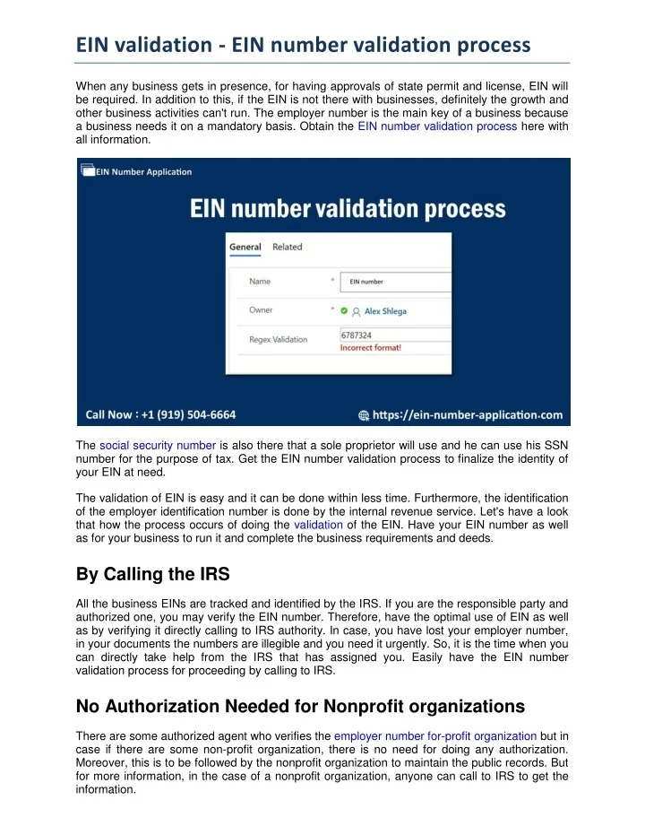 PPT - EIN Validation - EIN Number Validation Process PowerPoint ...