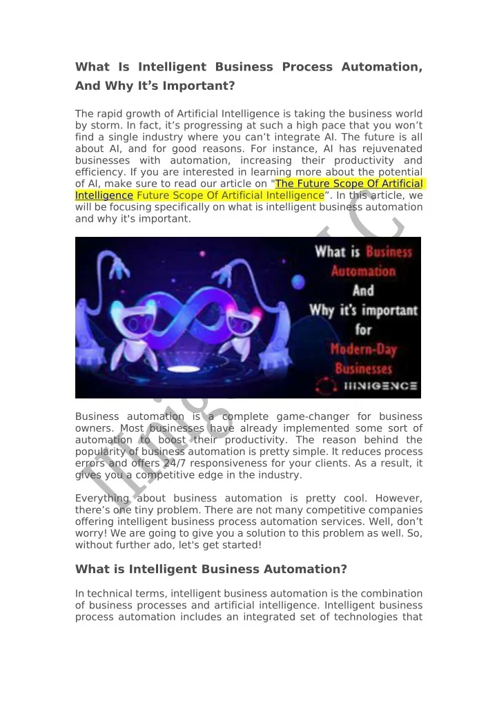 PPT - What Is Intelligent Business Process Automation, And Why It’s ...