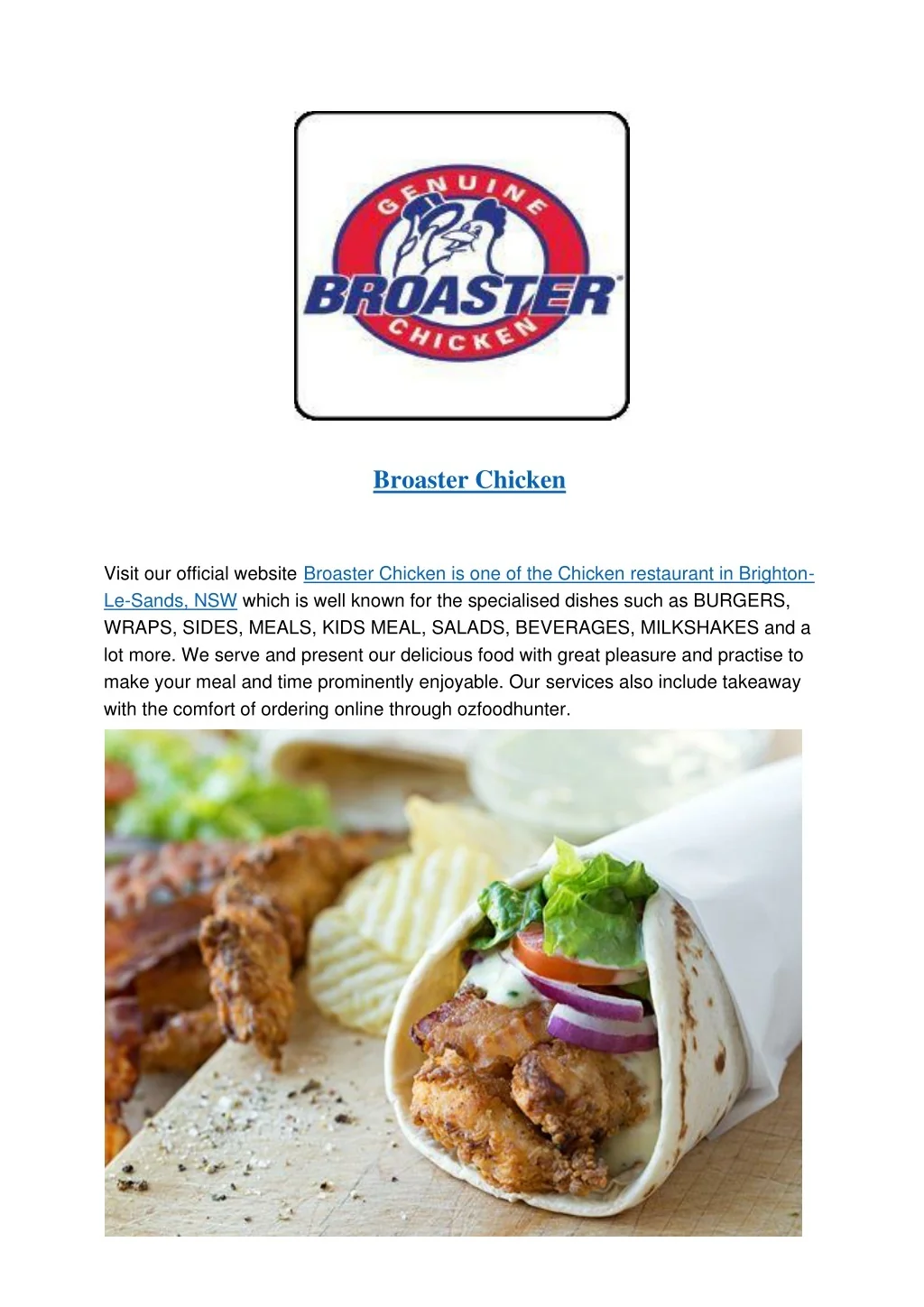 PPT - 5% Off - Broaster Chicken Brighton-Le-Sands Menu, NSW PowerPoint ...