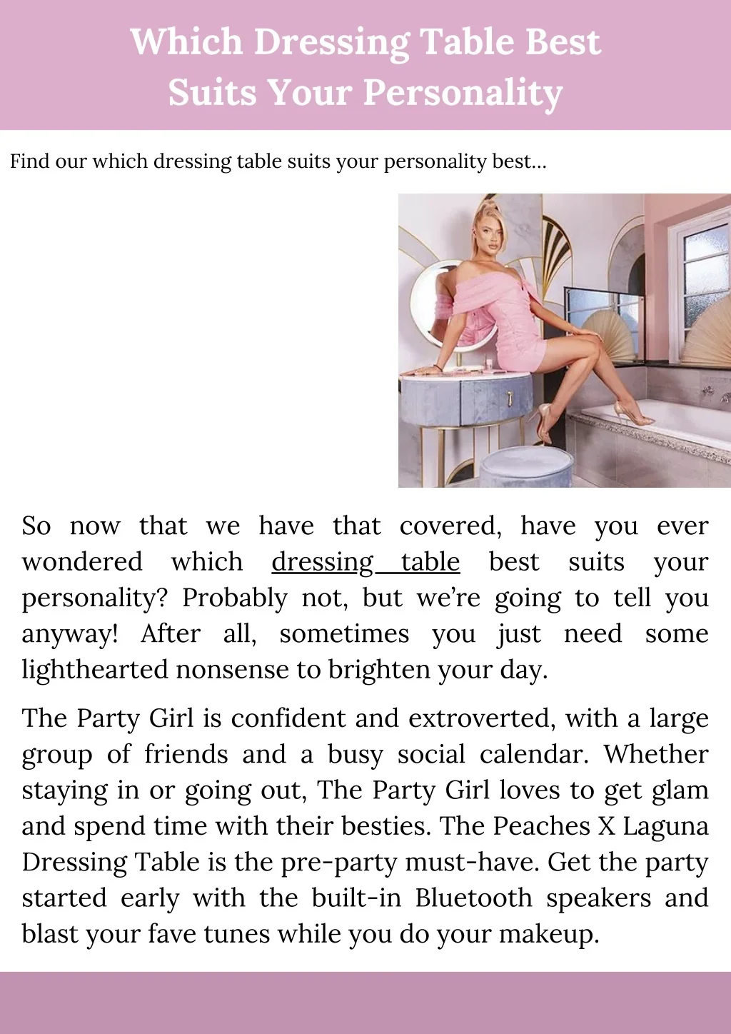 PPT - Which Dressing Table Best Suits Your Personality PowerPoint ...