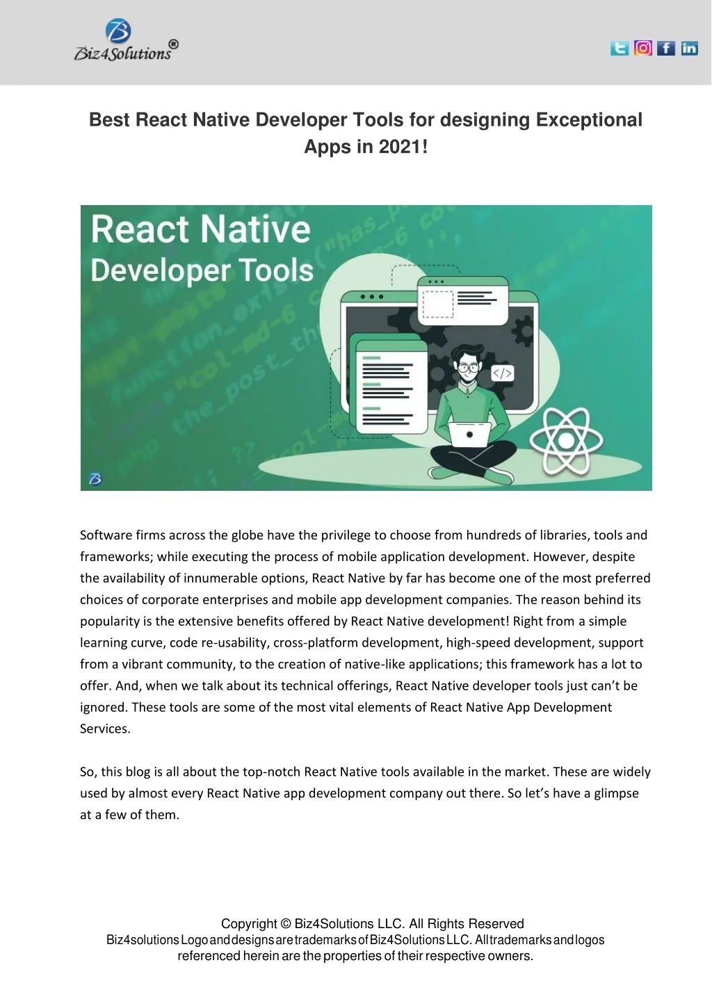 PPT - Best React Native Developer Tools for designing Exceptional Apps in 2021! PowerPoint ...