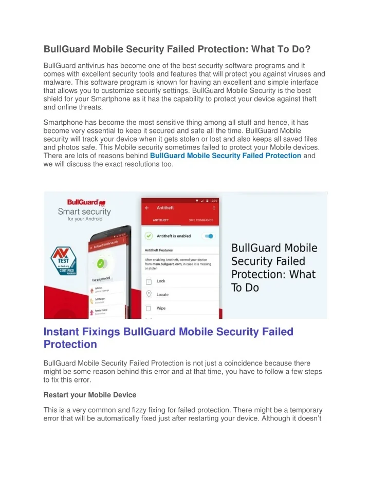 PPT - BullGuard Mobile Security Failed Protection: What To Do ...