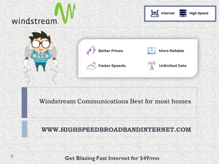 PPT - Windstream Communications Best for most homes - High Speed ...
