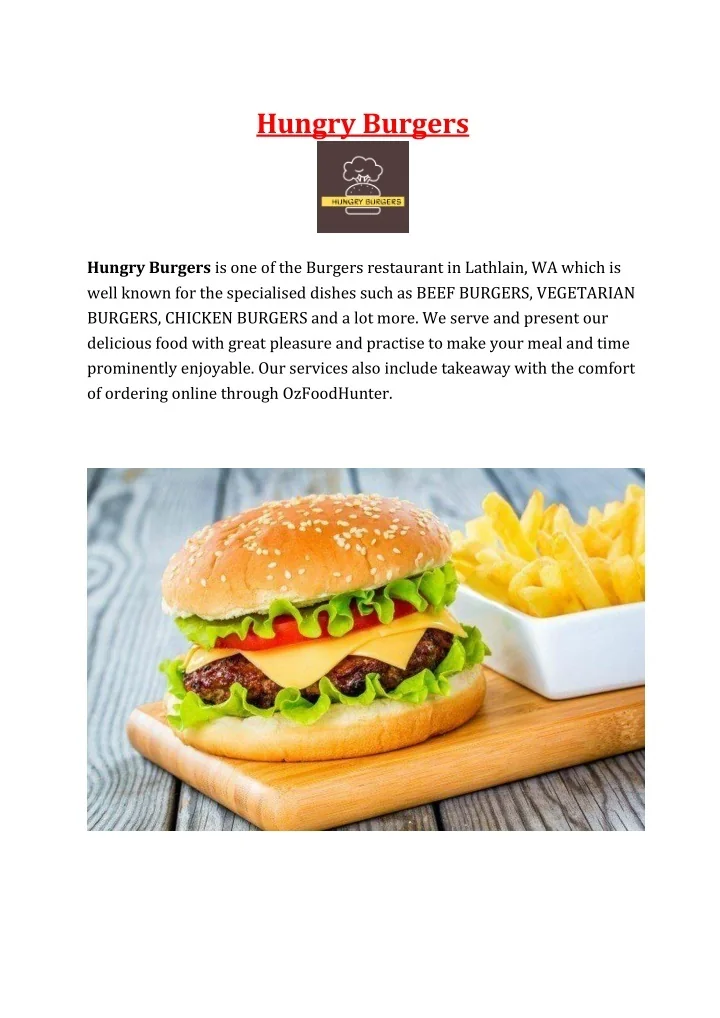 PPT - 5% Off - Hungry Burgers Lathlain Takeaway Menu, WA PowerPoint ...
