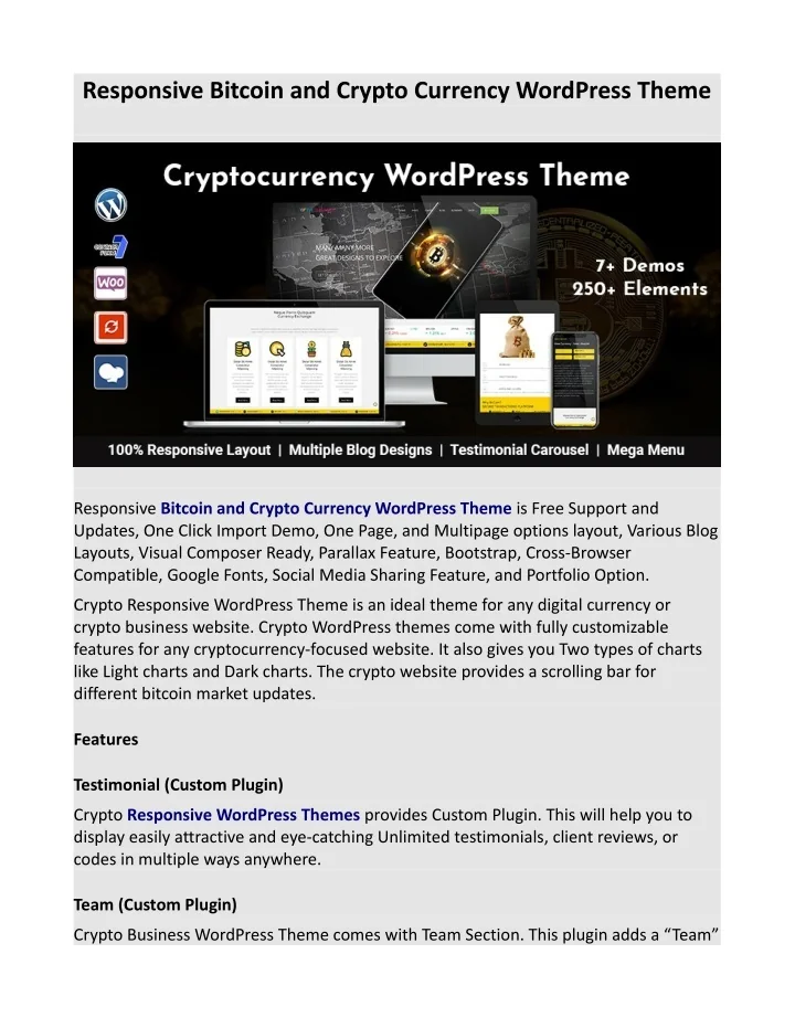 PPT - Responsive Bitcoin and Crypto Currency WordPress Theme PowerPoint Presentation - ID:10588008