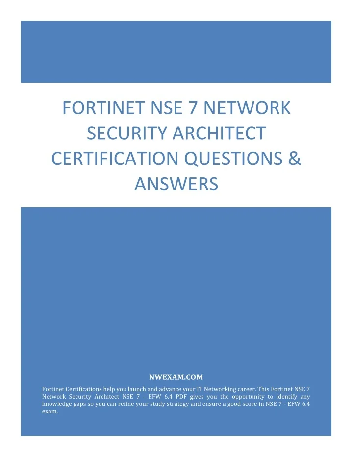 PPT - Fortinet NSE 7 Network Security Architect Certification Questions ...