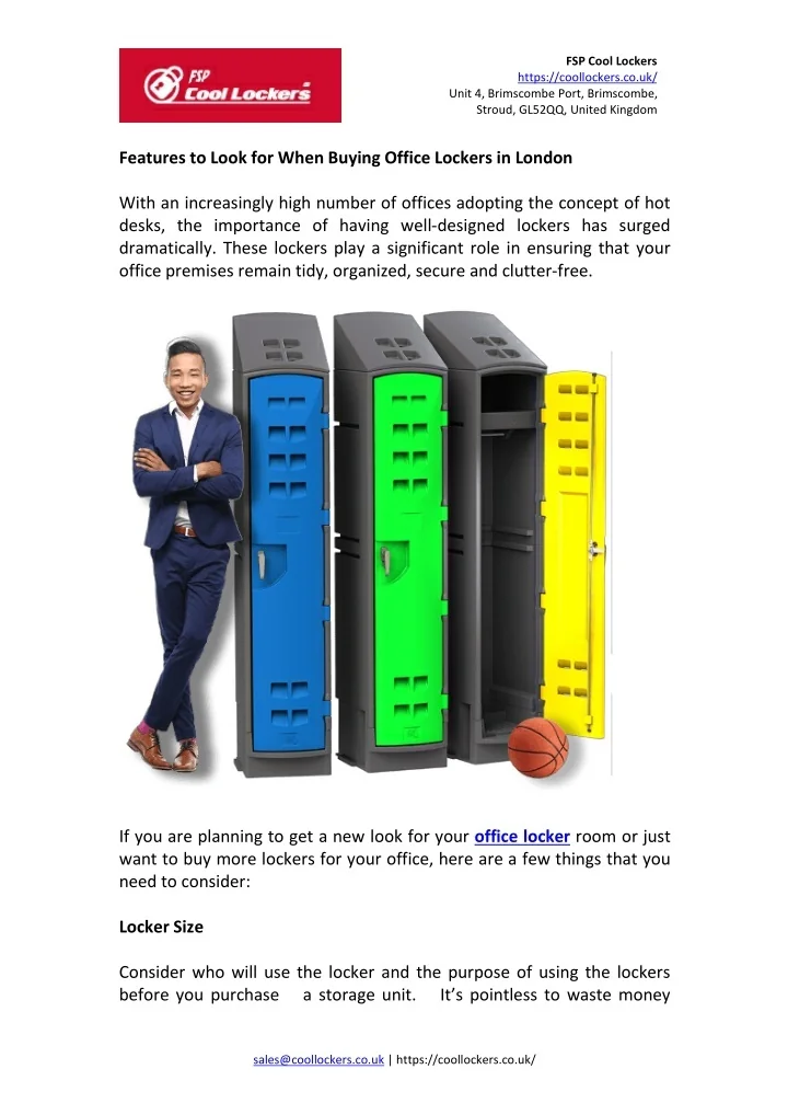 PPT - Features to Look for When Buying Office Lockers in London ...