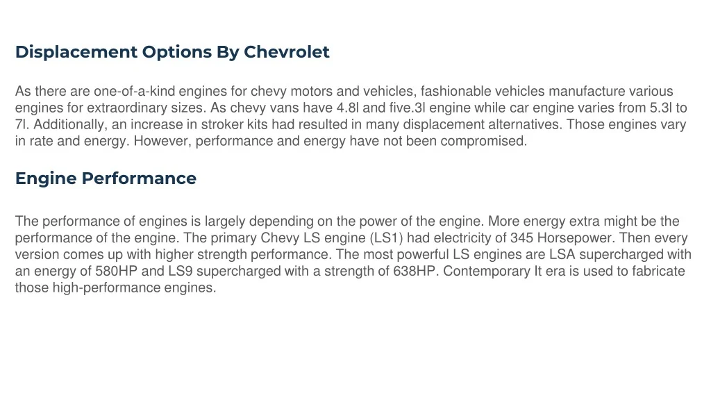 PPT - 7 Reasons Why Chevy LS Engines Are better||USA||Texas ...