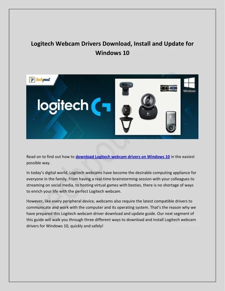 PPT - Logitech Webcam Drivers Download PowerPoint Presentation, free ...