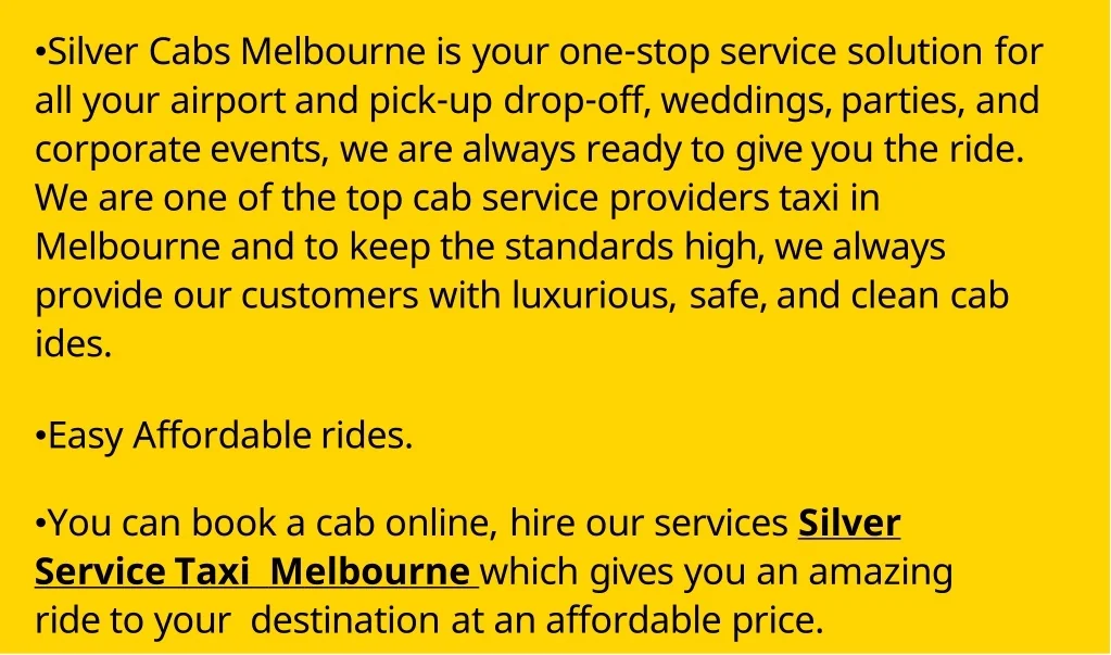 PPT - Silver Service Taxi Melbourne - Silver Cabs Melbourne PowerPoint ...