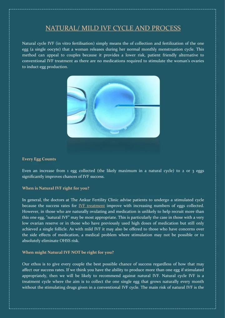 PPT - Natural or Mild IVF Cycle and Process PowerPoint Presentation ...