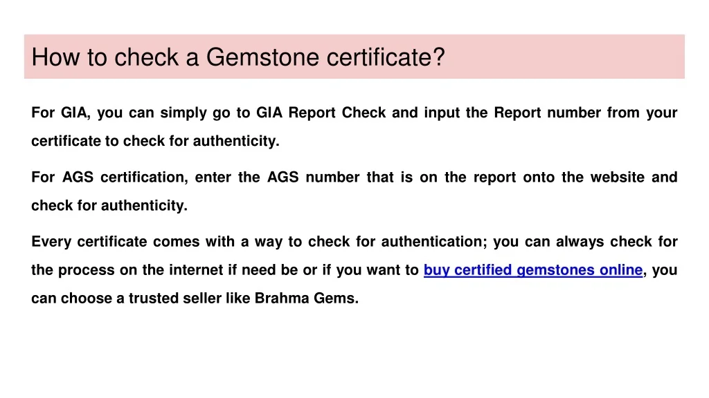 PPT - Top certifications to assure authenticity of gemstones PowerPoint ...