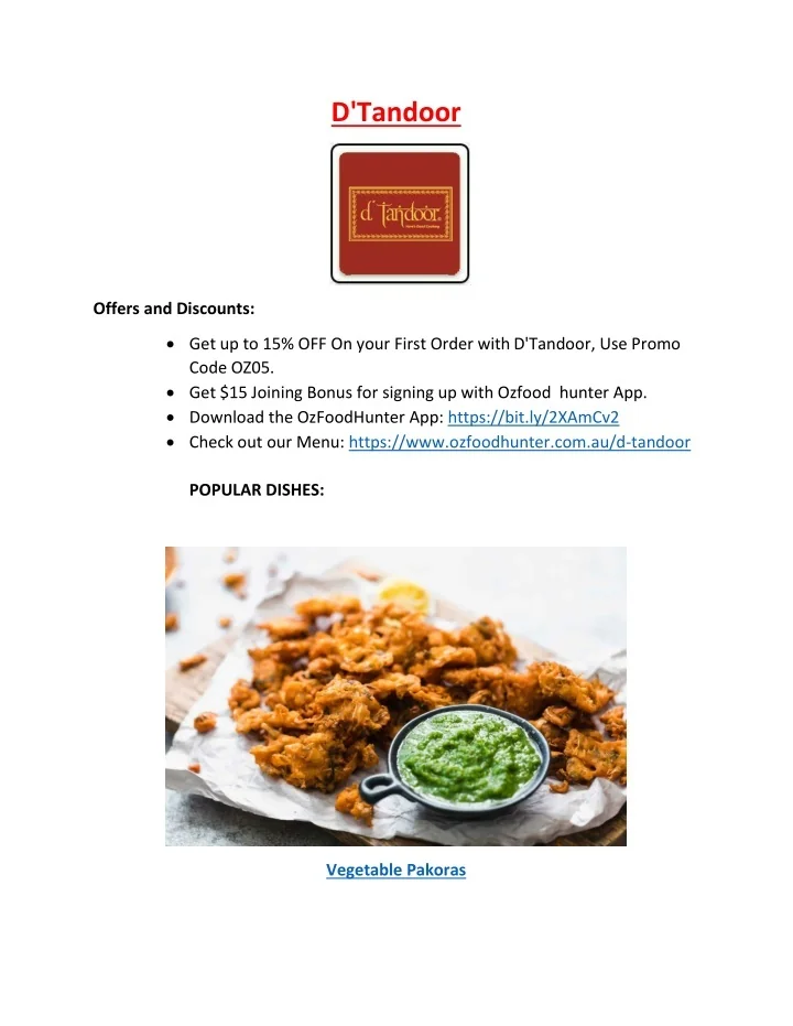 PPT - 15% off - D Tandoor Indian Restaurant South Perth, WA PowerPoint ...